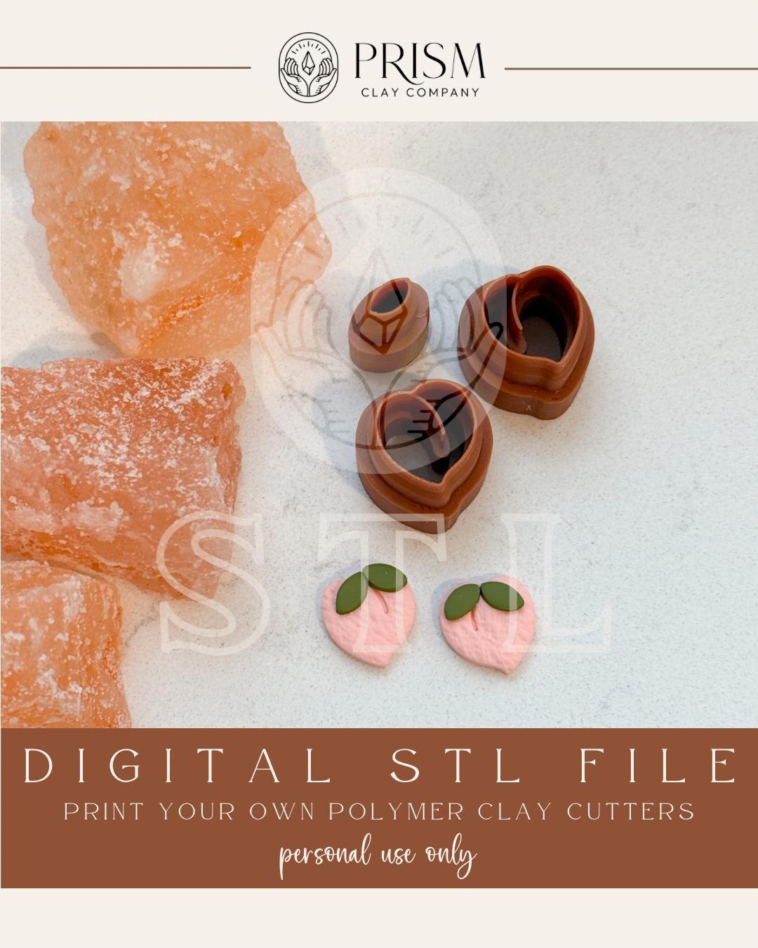 Peach Stud Polymer Clay Cutter STL File: 3D Print Tool (digital ...