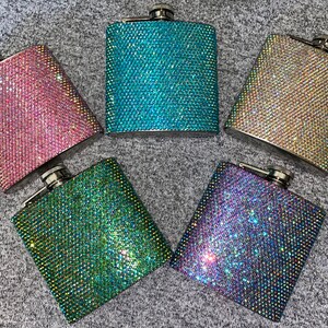 Rhinestone Flask - Etsy