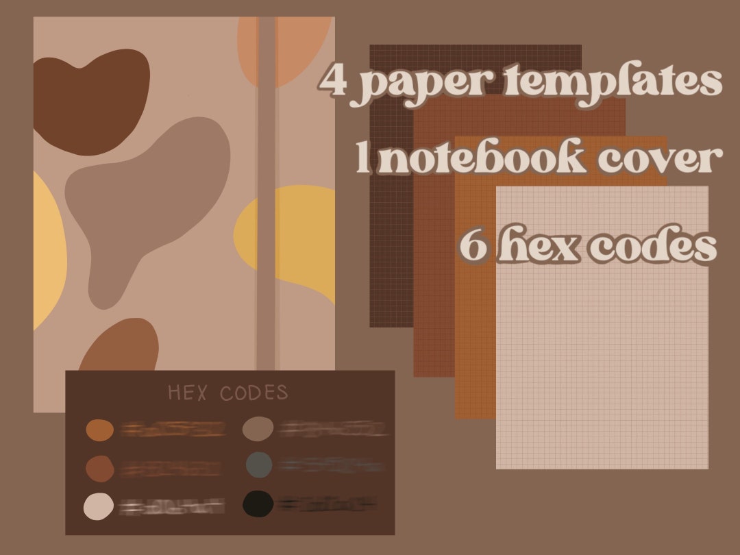 Boho Neutral Earth Tones Goodnotes Templates Notebook Hex Codes Paper ...