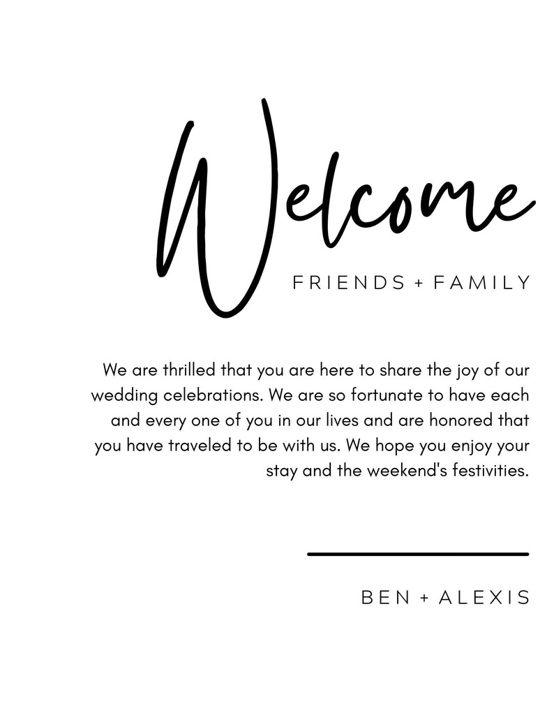 Double-sided Wedding Guest Welcome Letter - Etsy