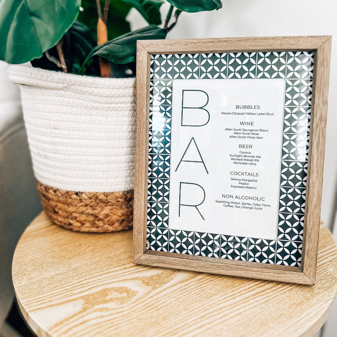 Wedding Bar Template, Bar Menu, Signature Drink Menu, Custom Bar Menu ...