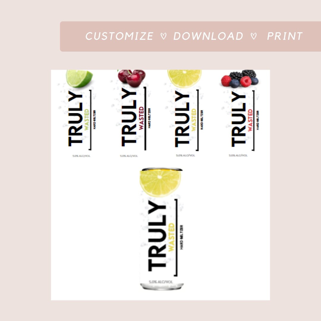 Hard Seltzer Customized Label Template - Etsy UK