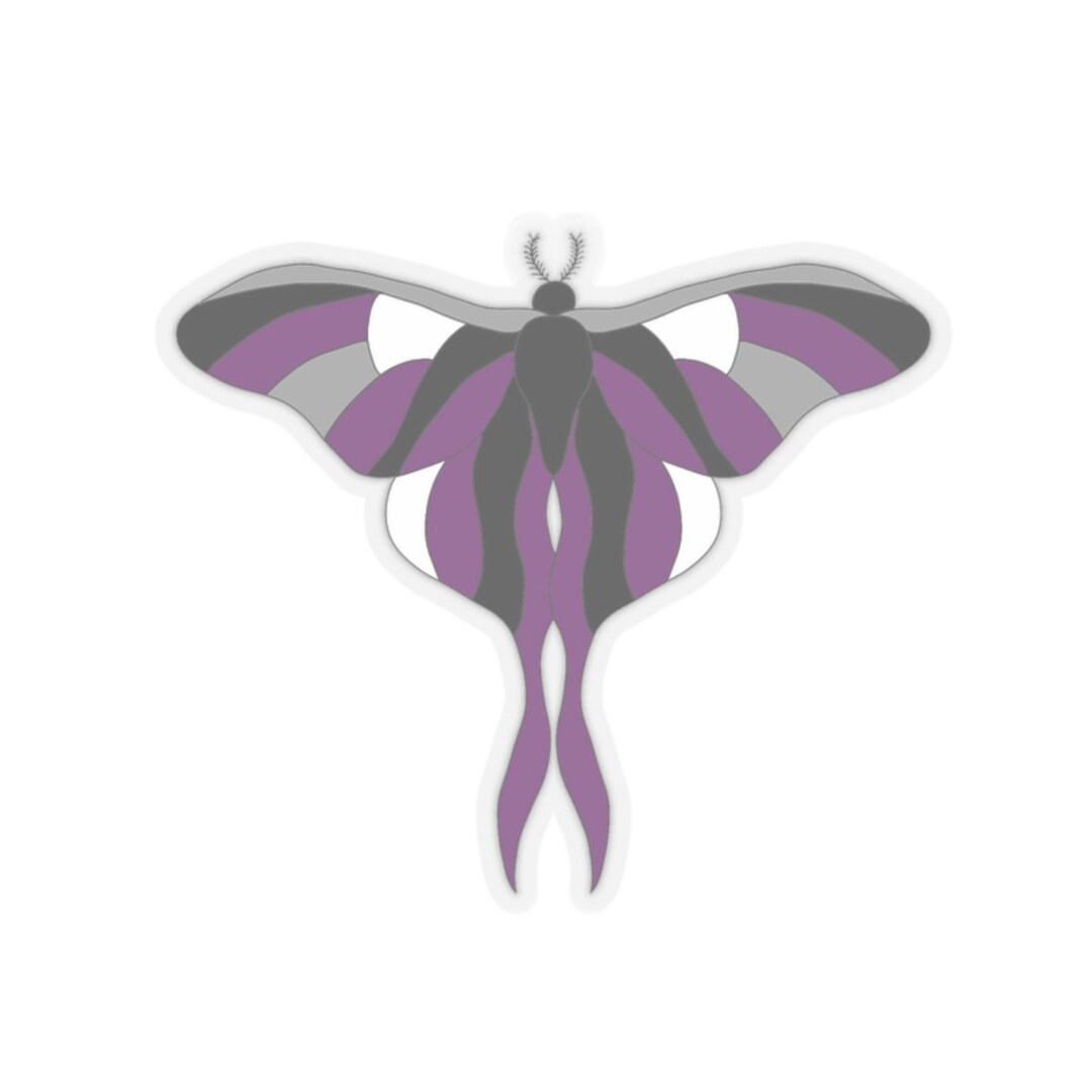 Asexual Lunar Moth Sticker - Etsy