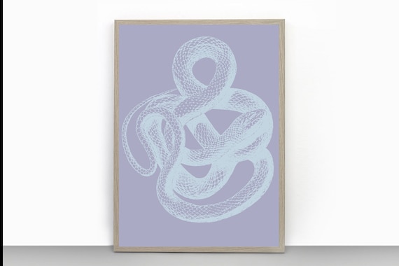 Tread Lightly Art Print blue/purple Snake Art Print Edgy - Etsy