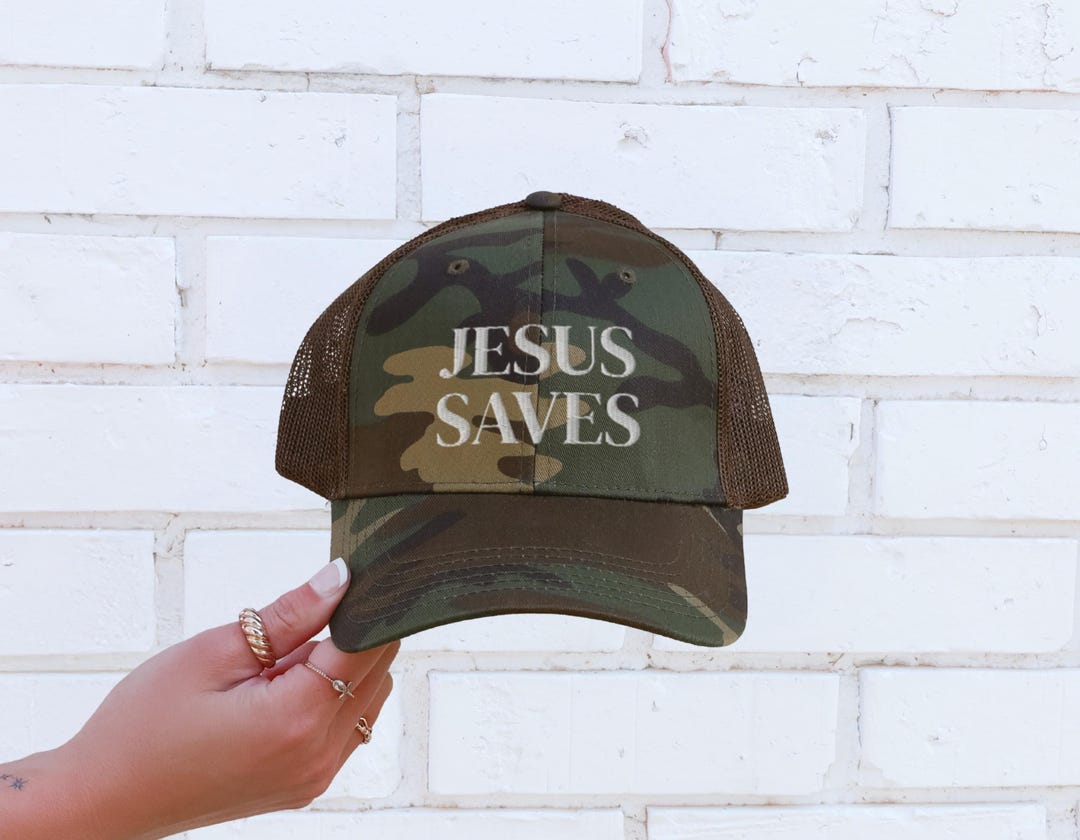 Jesus Saves Hat, Camo Hat, Jesus Trucker Hat, Christian Hat for Men and ...