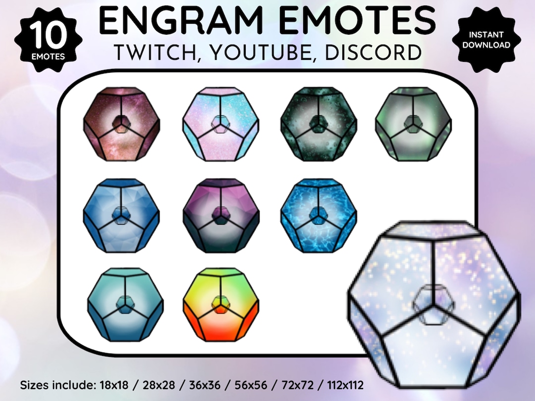 Destiny Engram Emote Pack. Subscriber / Channel Points / Emotes / Bits ...