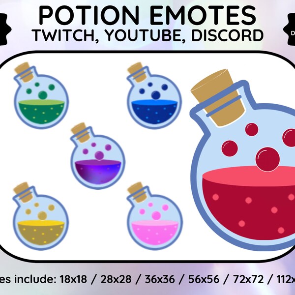 Potion Bottle Emote Pack. Subscriber / Channel Points / Emotes / Bits ...