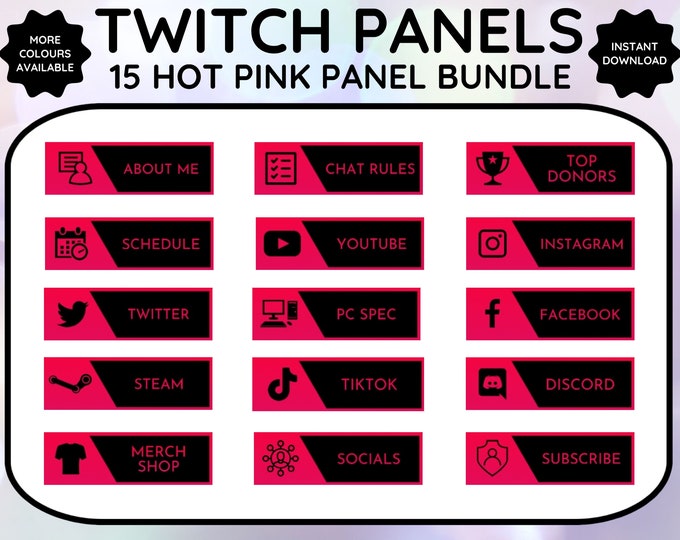 Pink Twitch Stream Overlays / Banners / Profile Panels Cute Animated ... Pink Twitch Stream Overlays / Banners / Profile Panels Cute Animated ...