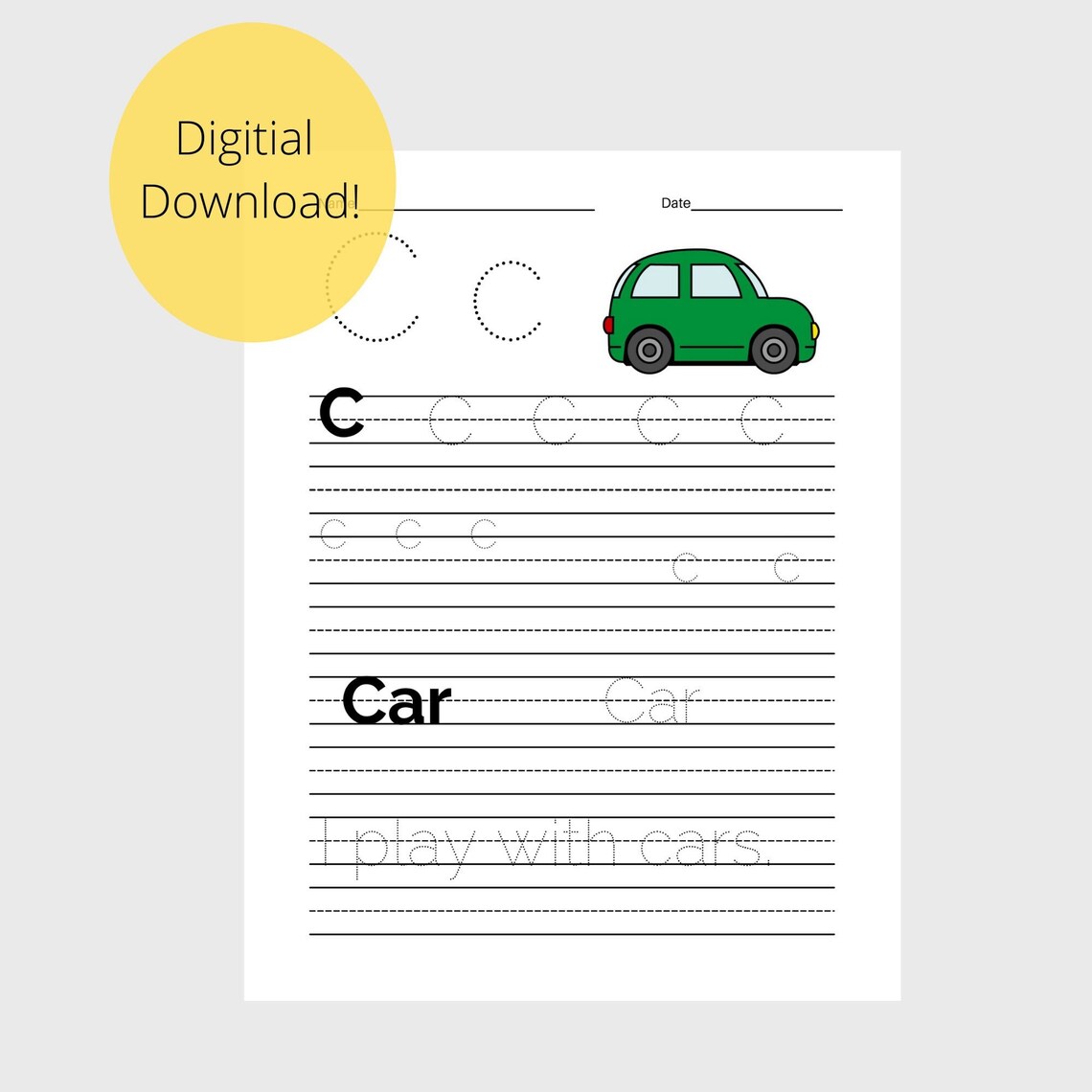 Letter C - Handwriting Page - Etsy