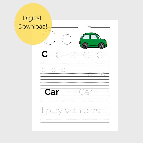 Letter C Handwriting Page - Etsy