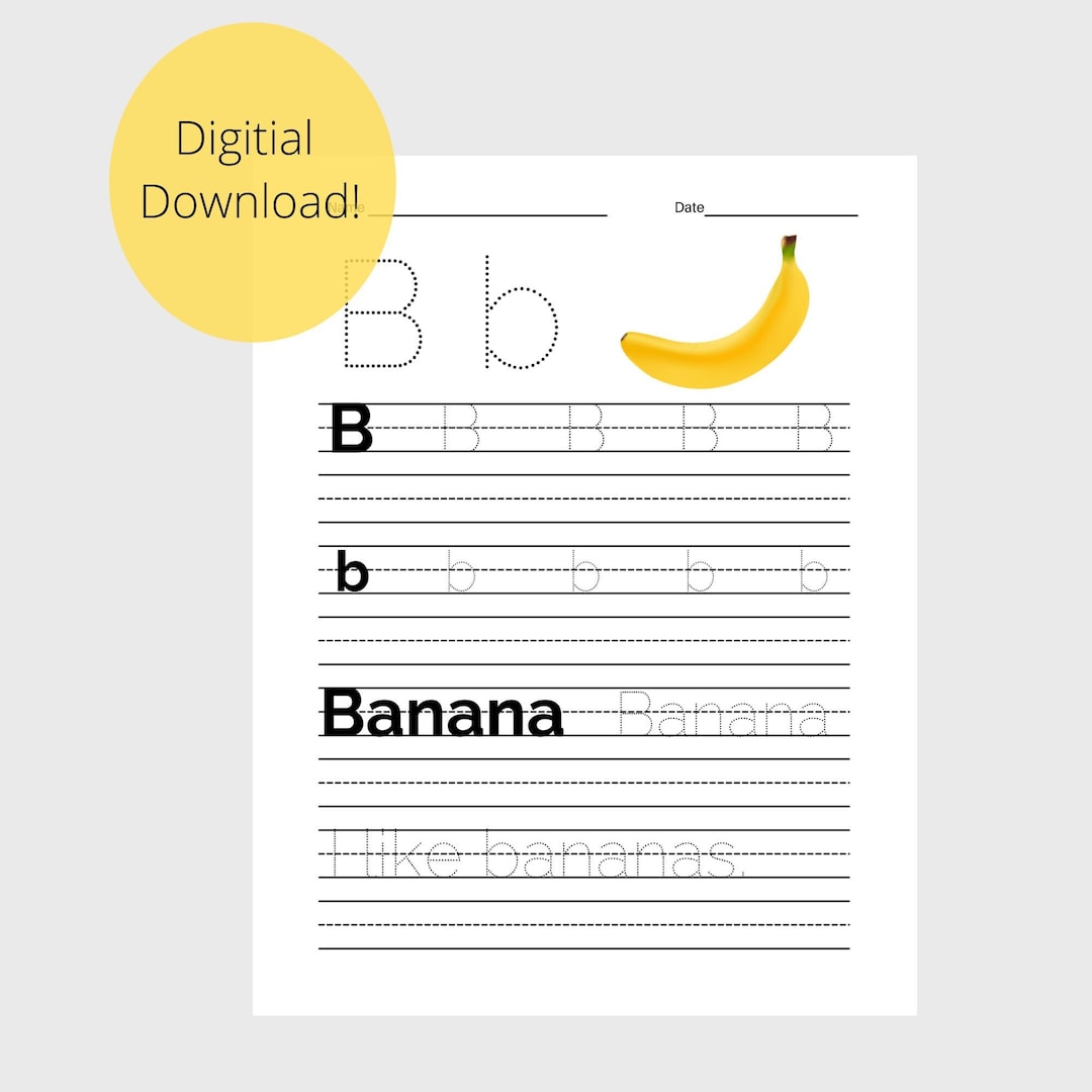 Letter B - Handwriting Page - Etsy