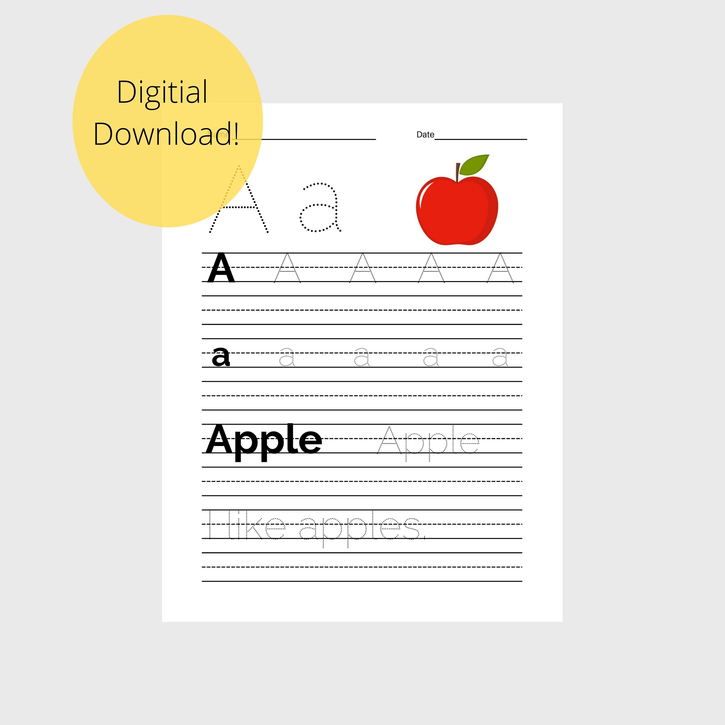 Letter A - Handwriting Page - Etsy