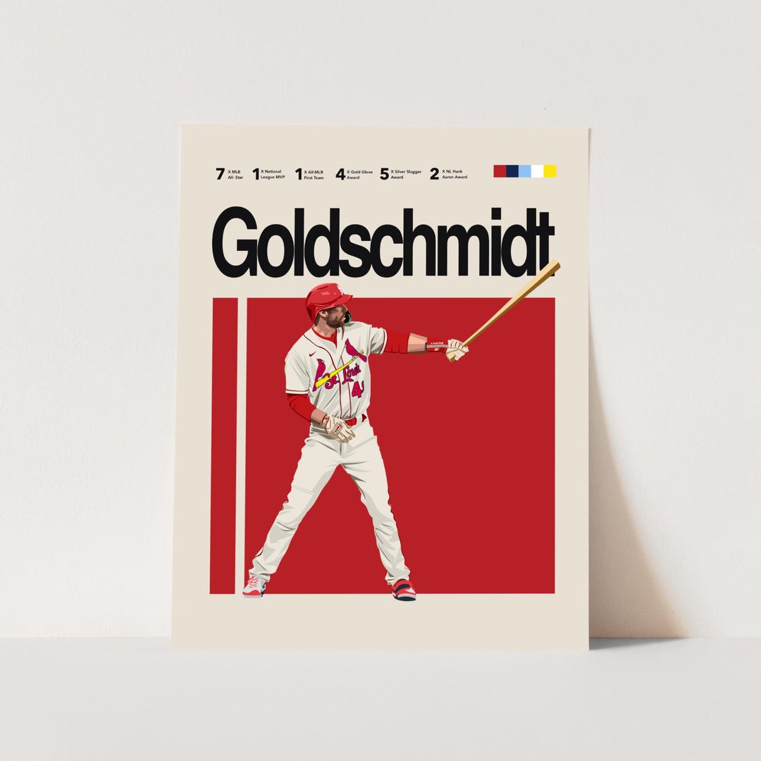 Paul Goldschmidt Poster, Minimalist St. Louis Cardinals Art, Helvetica ...