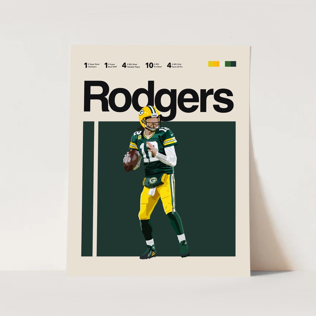 Aaron Rodgers Poster Green Bay Packers Art Print 11x 14 - Etsy