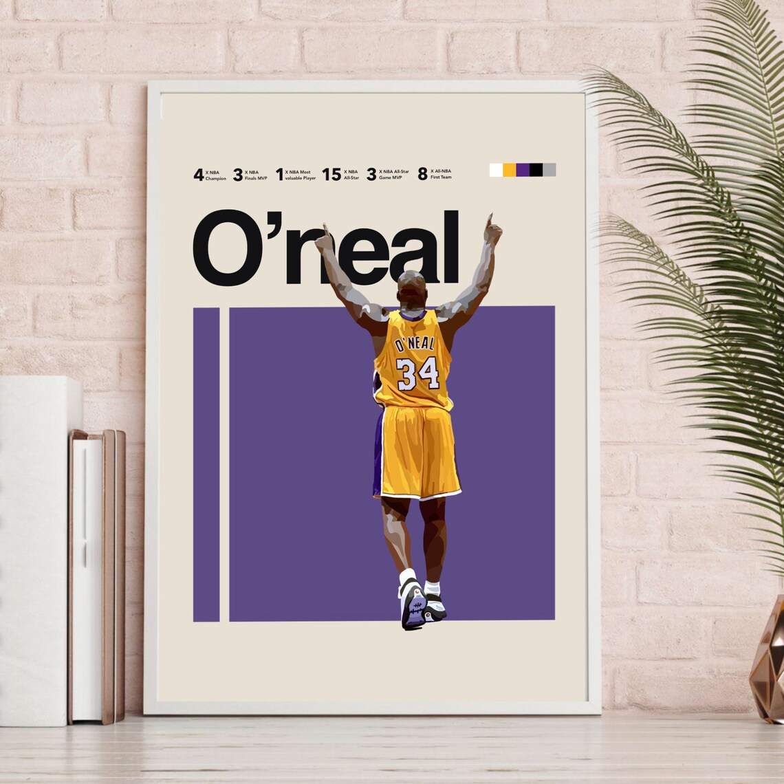 Shaquille Oneal Inspired Poster LA Lakers Art Print 11x 14 - Etsy