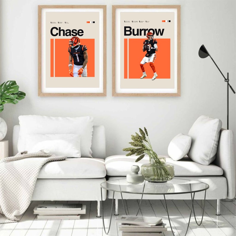 Joe Burrow and Jamarr Chase Poster Cincinnati Bengals - Etsy