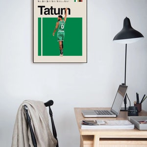 Jayson Tatum Inspired Poster, Boston Celtics Art Print 11x14 Minimalist ...