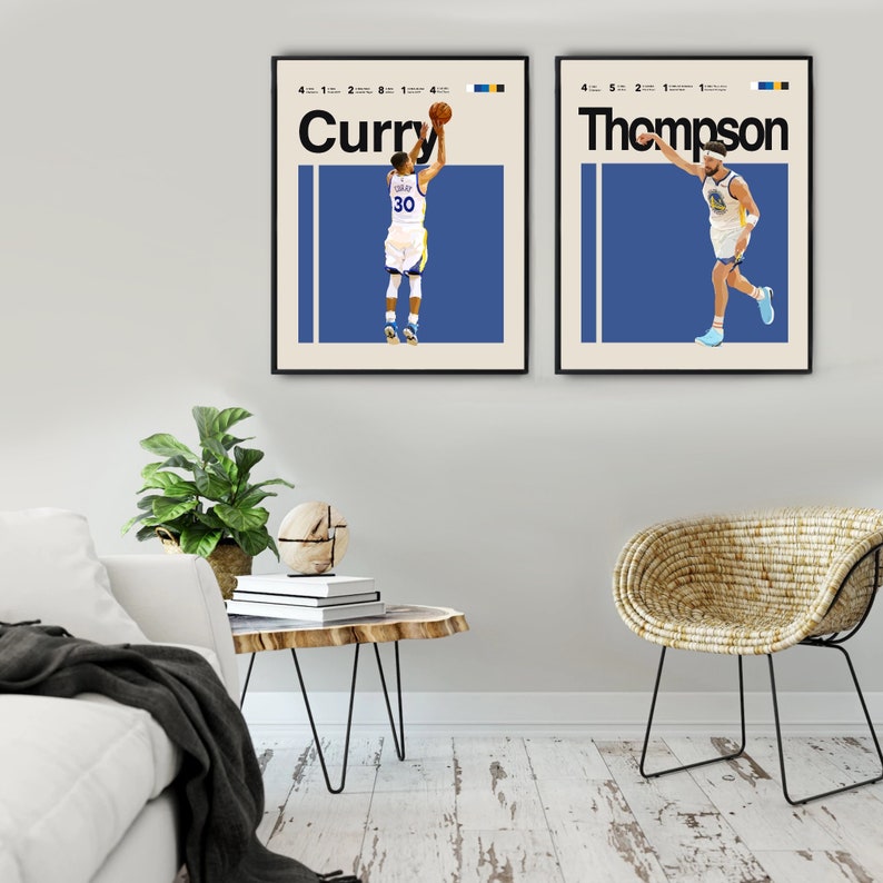 Steph Curry And Klay Thompson Poster Golden State Warriors Art Etsy