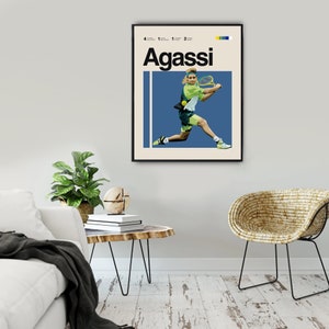 Andre Agassi Inspired Poster Art 11x14 Minimalist, Helvetica, Mid ...