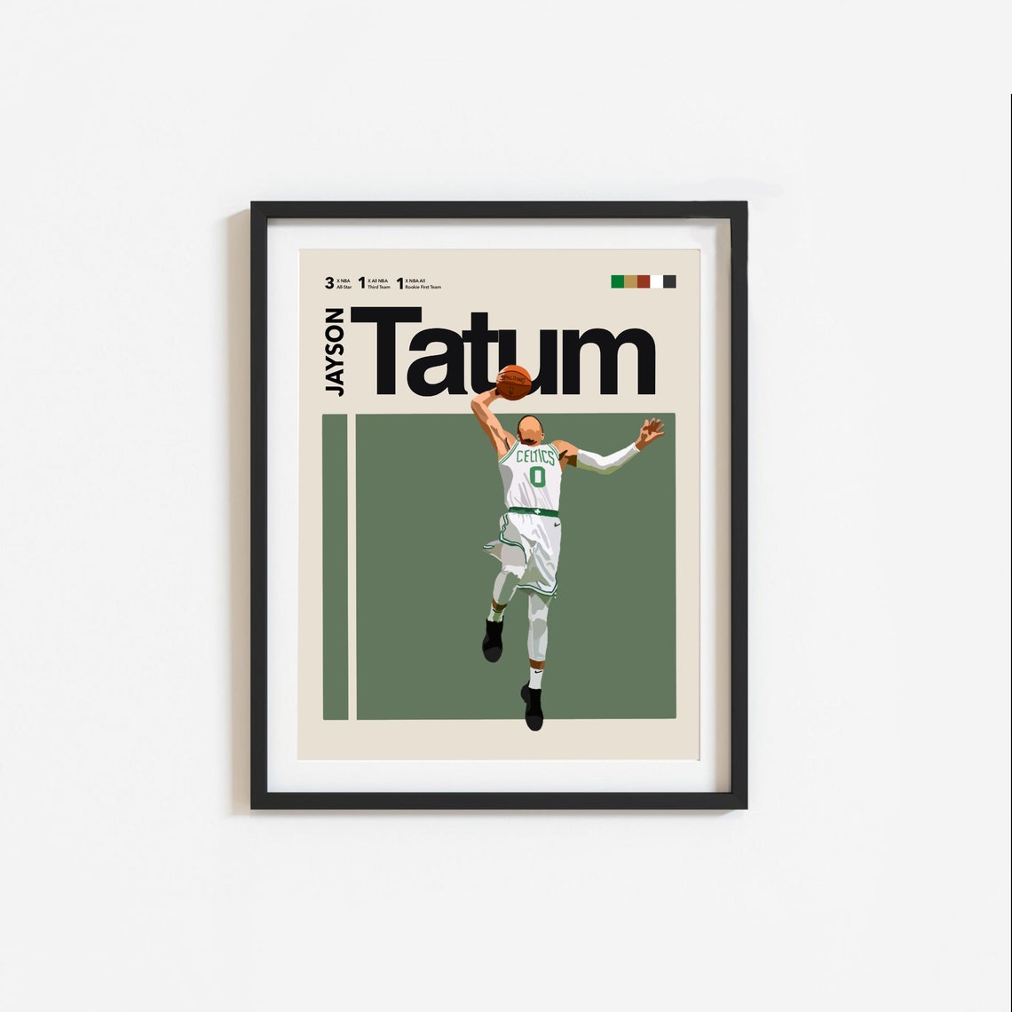 Jayson Tatum Inspired Poster Boston Celtics Art Print 11x14 - Etsy