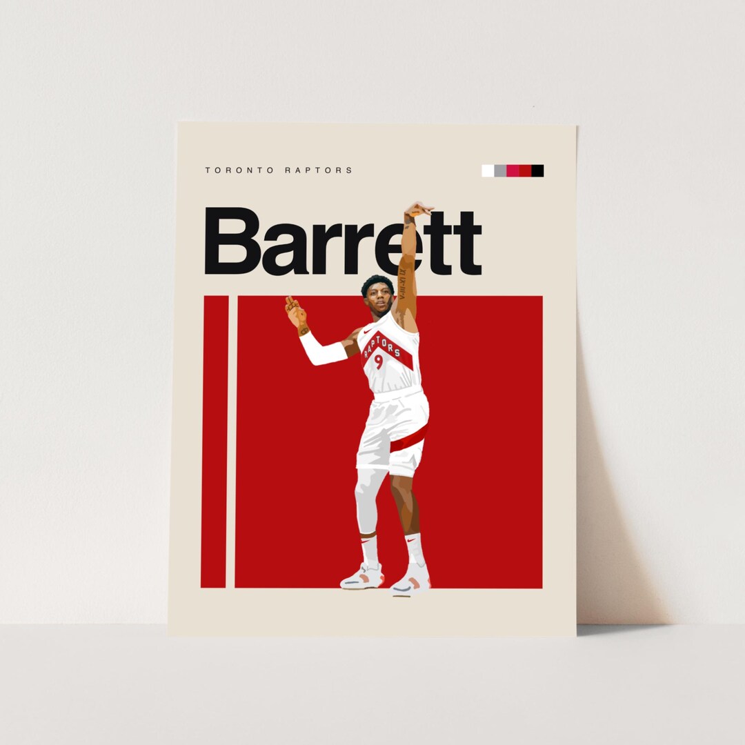 RJ Barrett Poster, Toronto Raptors Art, Minimalist, Helvetica, Mid ...