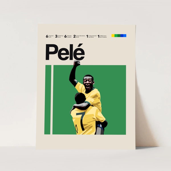 Pelé Soccer Poster - Etsy