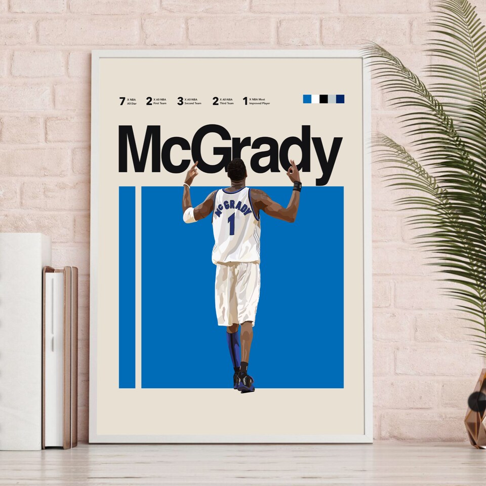 Tracy McGrady Poster, Orlando Magic Premium Matte Vertical Posters ...