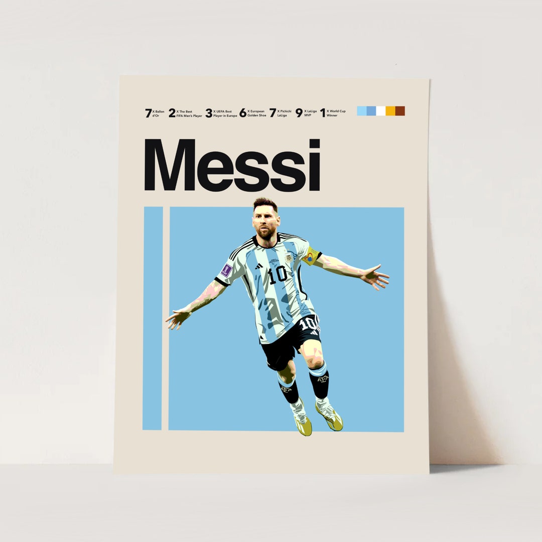Lionel Messi Inspired Poster, Argentina Soccer Poster Minimalist ...
