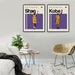 Shaq and Kobe Poster, Los Angeles Art 11x14 Minimalist, Helvetica, Mid ...