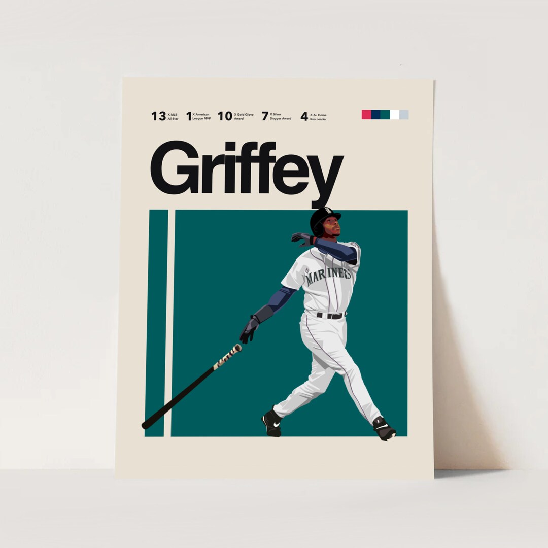 Ken Griffey Jr. Poster, Seattle Mariners Art, Baseball Posters ...