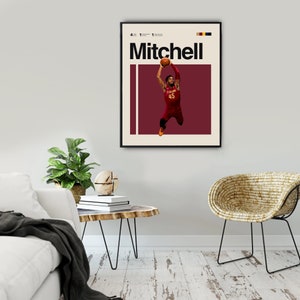 Donovan Mitchell Poster, Cleveland Cavaliers Art Print 11x14 Minimalist ...
