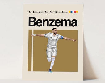 Karim Benzema Real Madrid Art Print - Etsy UK