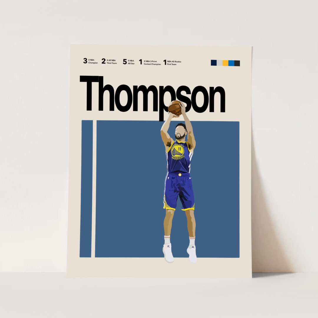 Klay Thompson Poster, Golden State Warriors Art Print 11x14 Minimalist ...