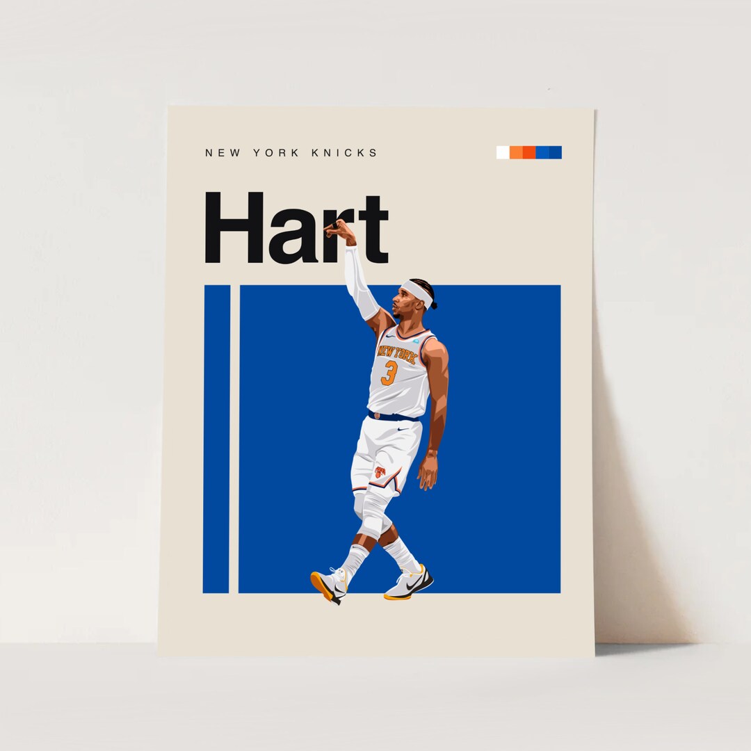 Josh Hart Poster, New York Knicks Art, Minimalist, Helvetica, Mid ...