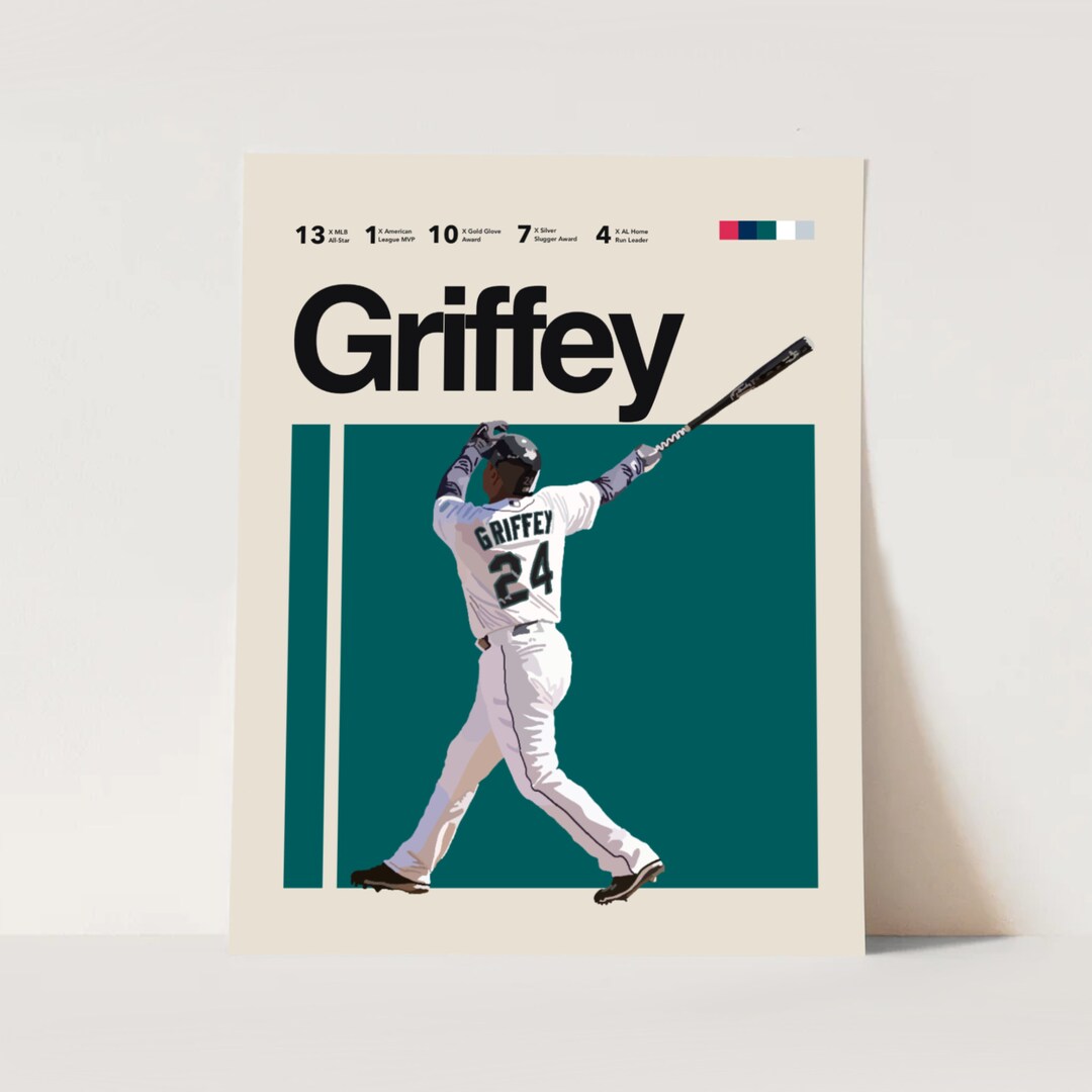 Ken Griffey Jr. Poster, Seattle Mariners Art, Baseball Posters ...