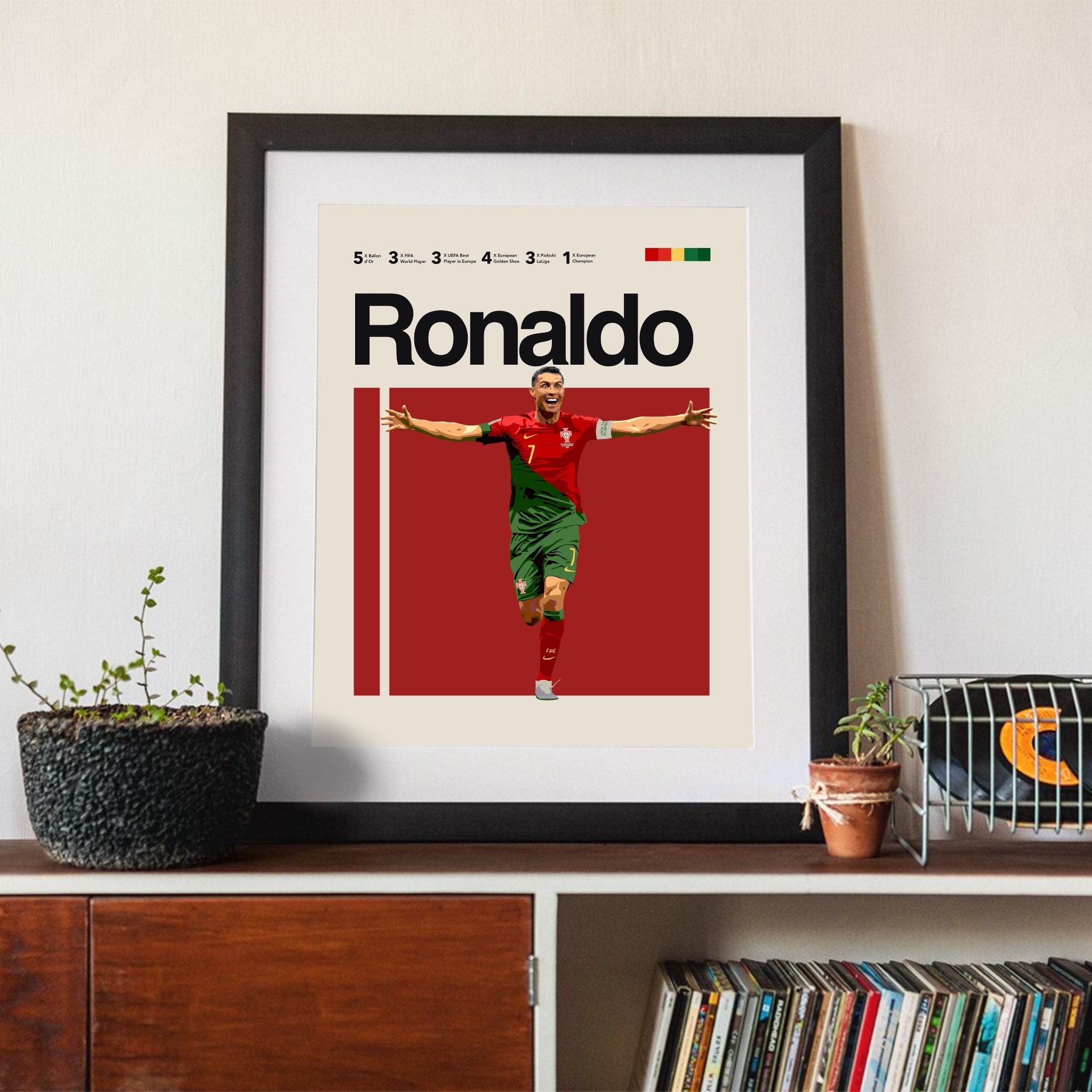 Cristiano Ronaldo Inspired Poster, Portugal Football poster Minimalist ...