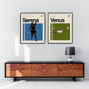 Serena and Venus Williams Poster Art 16x20 Minimalist, Helvetica, Mid ...