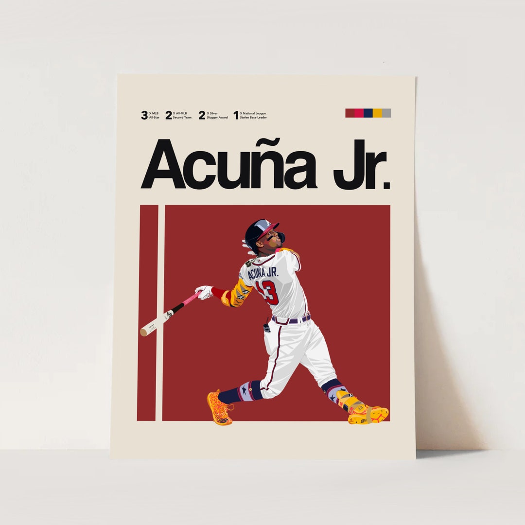 Ronald Acuna Jr. Poster, Atlanta Braves, Baseball Prints, Sports Poster ...