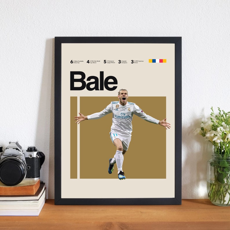 Gareth Bale Inspired Poster Real Madrid Poster Minimalist - Etsy