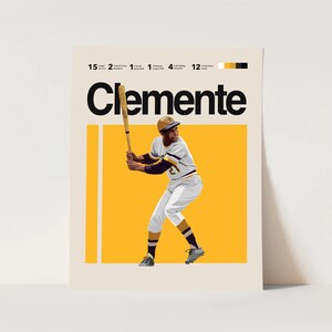 Roberto Clemente Poster, Pittsburgh Pirates Fan Gift, Minimalist ...