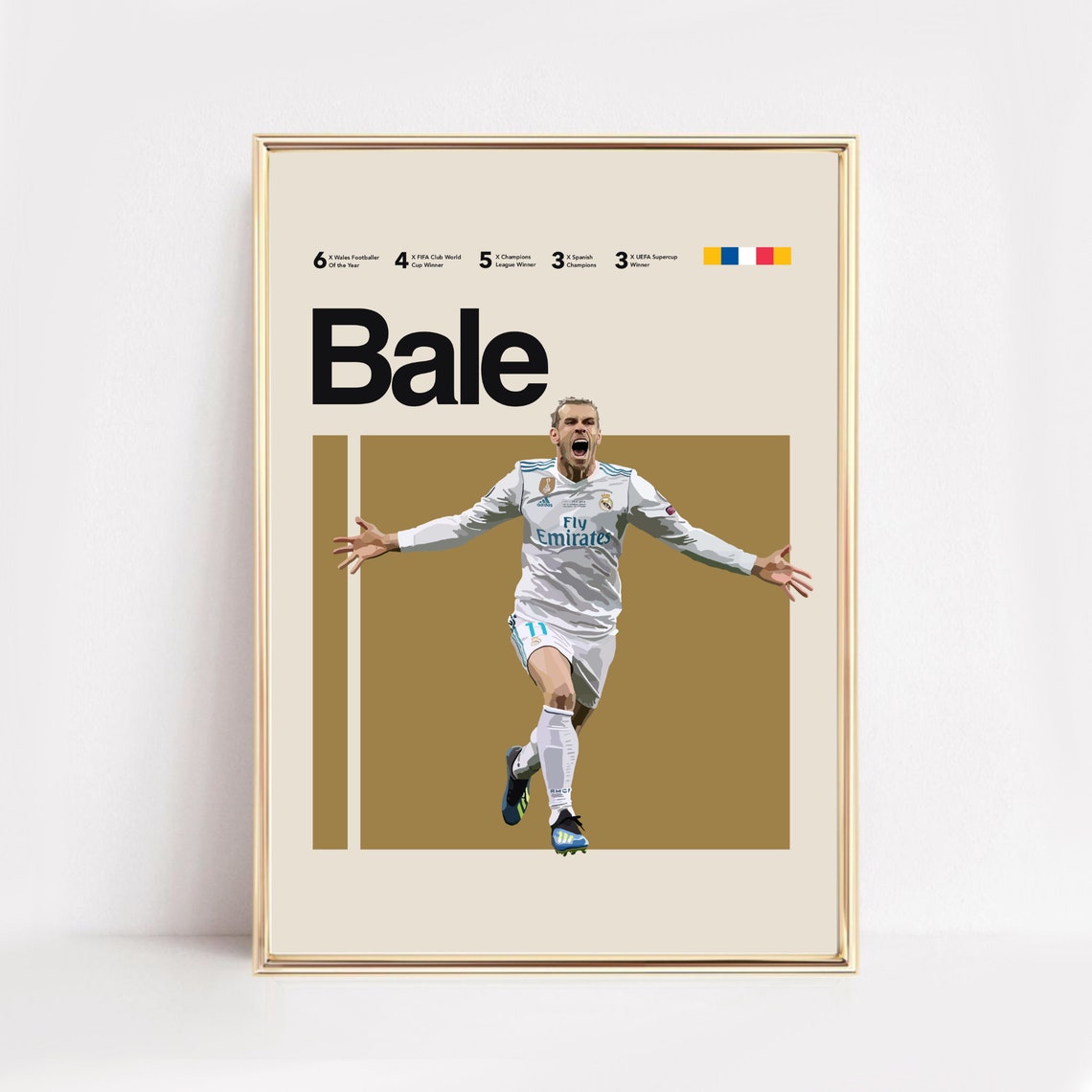 Gareth Bale Inspired Poster Real Madrid Poster Minimalist - Etsy