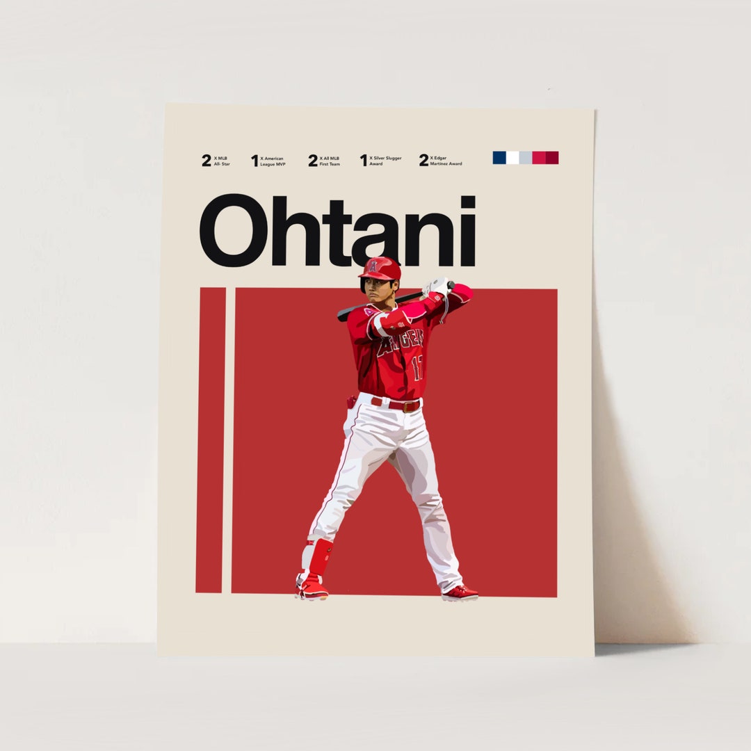 Shohei Ohtani Poster, Los Angeles Angels Art Print 11x14 Minimalist ...