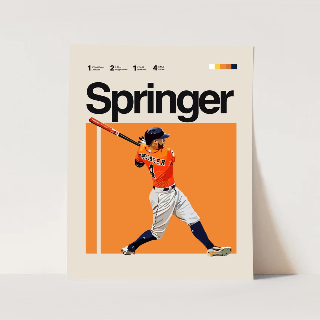 George Springer Poster, World Series Champs Art, Houston Astros Art ...