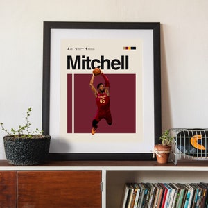 Donovan Mitchell Poster, Cleveland Cavaliers Art Print 11x14 Minimalist ...