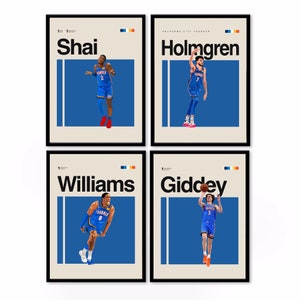Shai Holmgren Williams Giddey OKC Poster Bundle, OKC Thunder Art ...