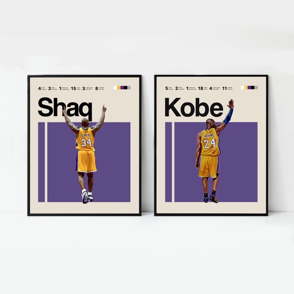 Shaq and Kobe Wall Art - Etsy