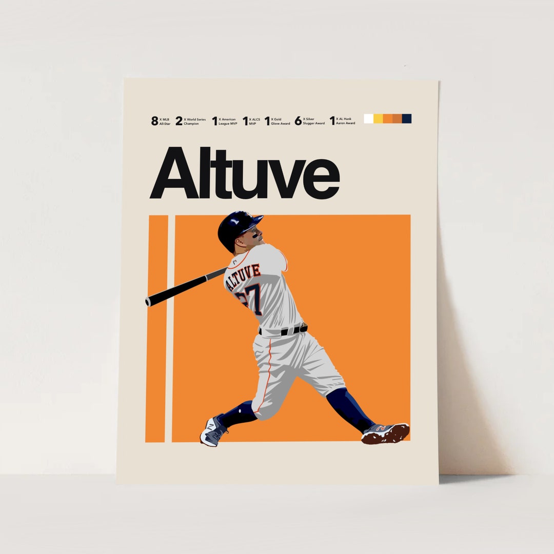Jose Altuve Poster, Houston Astros Art, Minimalist, Helvetica ...