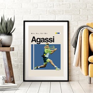Andre Agassi Inspired Poster Art 11x14 Minimalist, Helvetica, Mid ...
