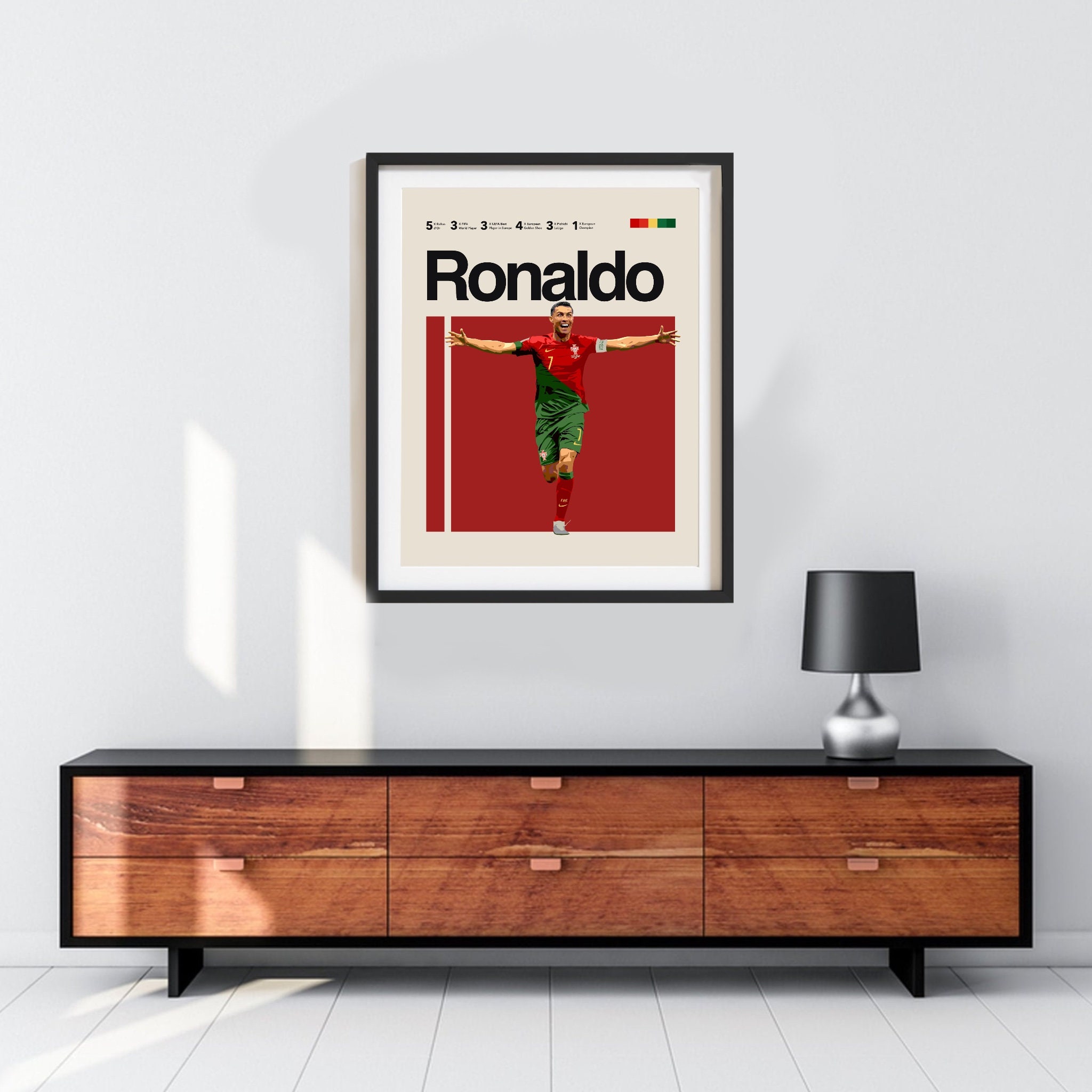 Cristiano Ronaldo Inspired Poster, Portugal Football poster Minimalist ...