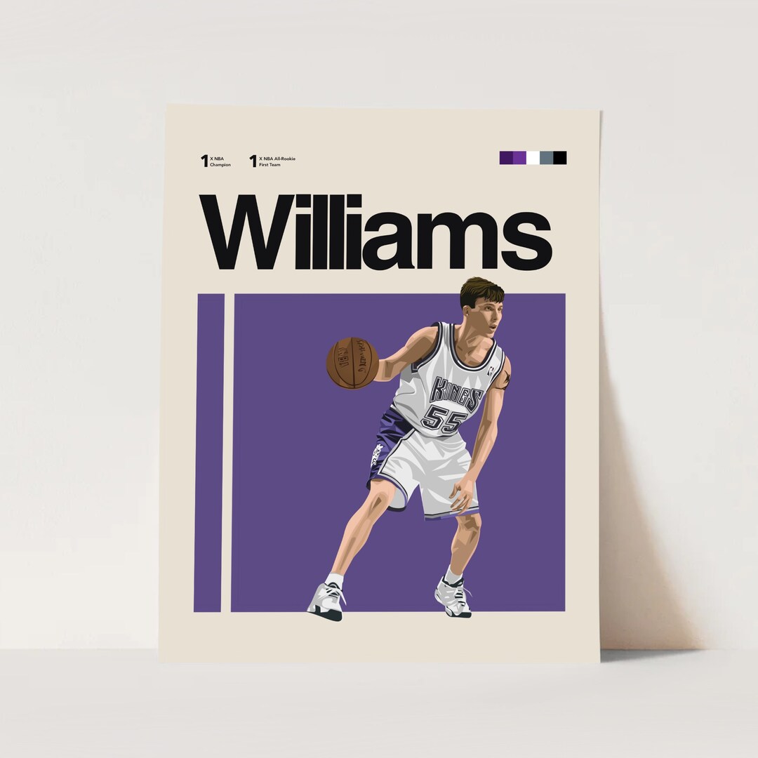 Jason Williams Poster, Sacramento Kings Art Print 11x14 Minimalist ...
